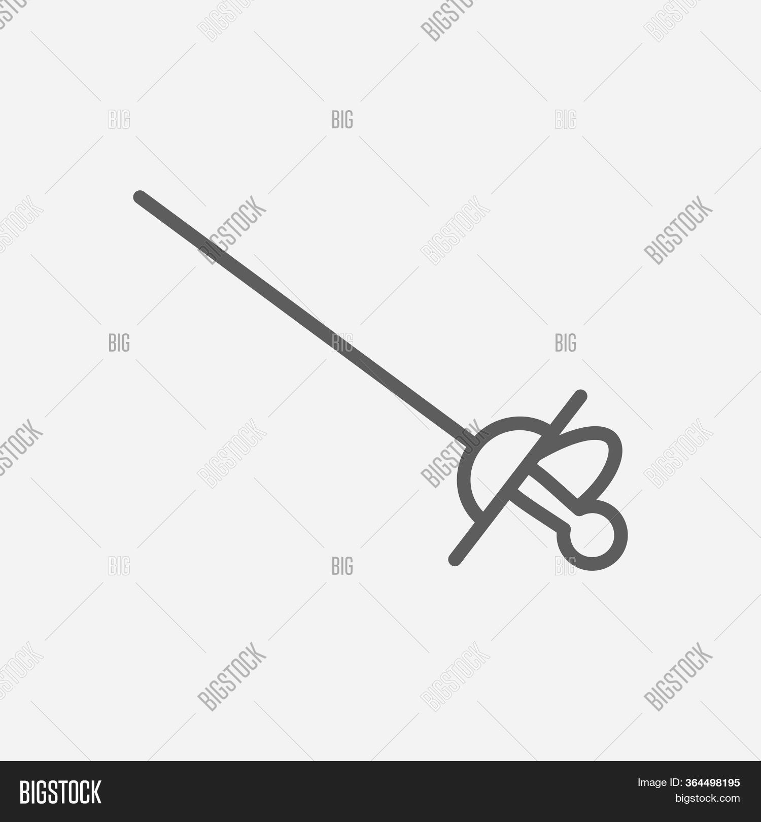 Rapier Sword Icon Line Image & Photo (Free Trial) | Bigstock