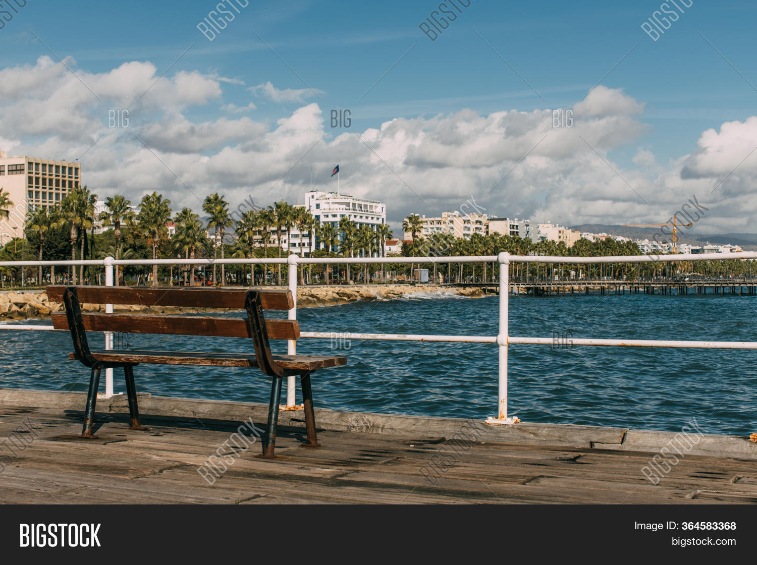 Wooden Bench Near Blue Image & Photo (Free Trial) | Bigstock