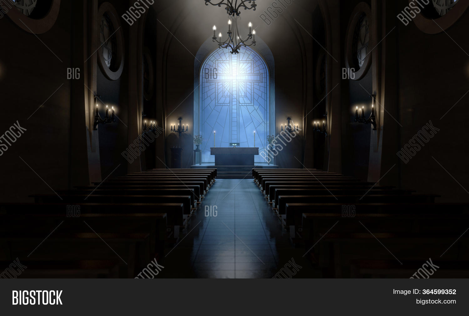 Dark Church Interior Image & Photo (Free Trial) | Bigstock