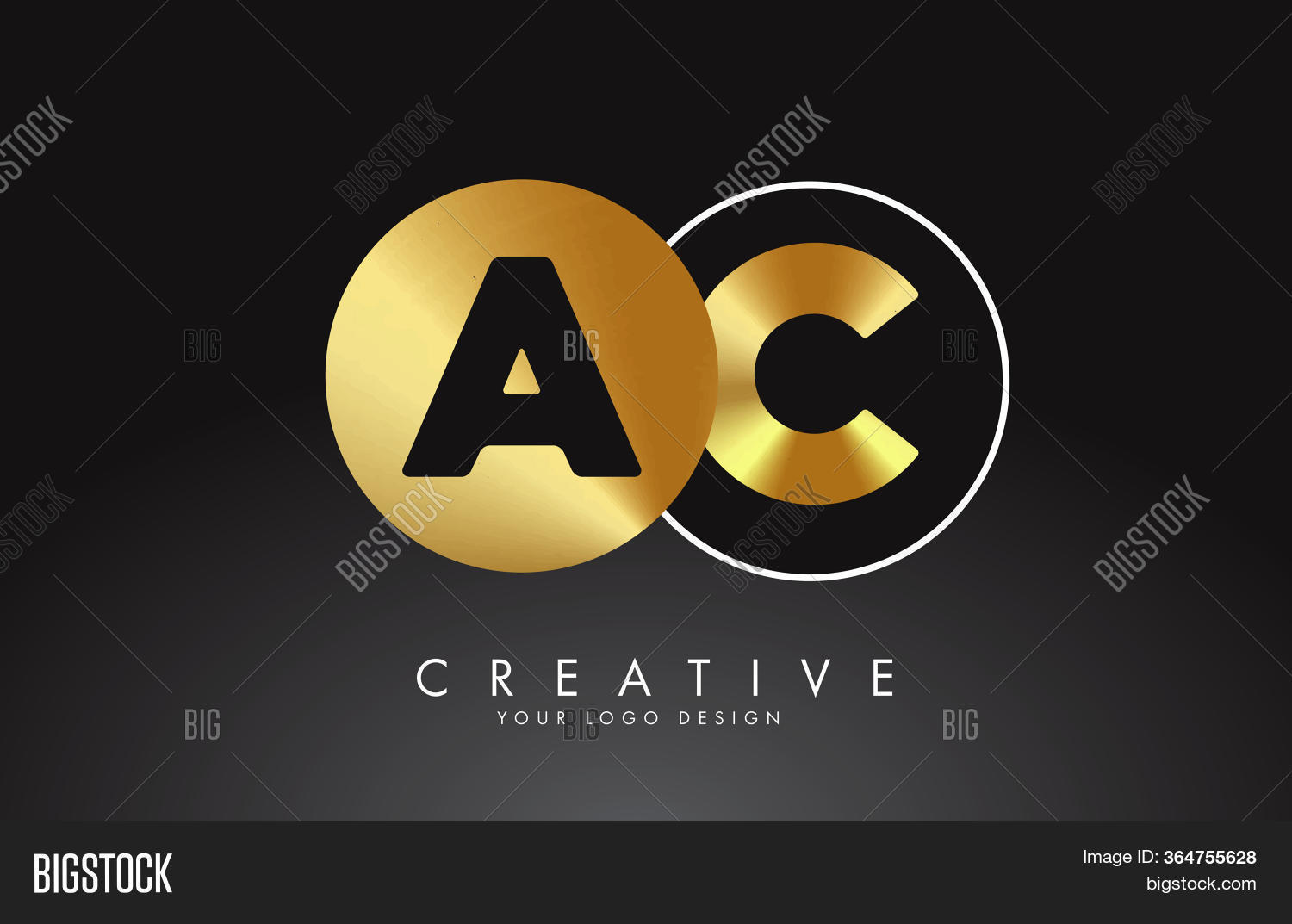 Golden Letters Ac C Vector & Photo (Free Trial) | Bigstock