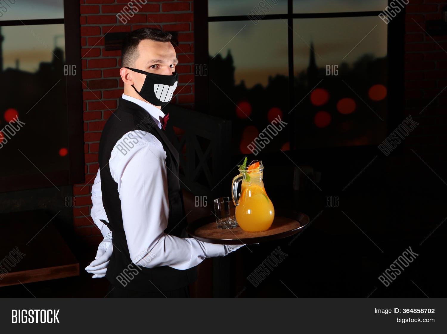 Waiter Fun Face Mask Image & Photo (Free Trial) | Bigstock
