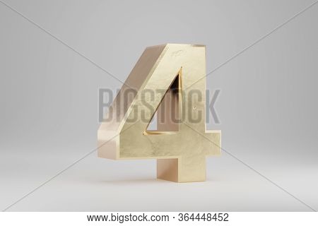 Gold 3d Number 4. Image & Photo (Free Trial) | Bigstock
