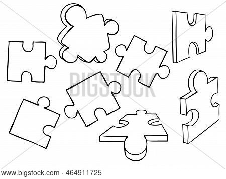 Scattered Puzzles Vector & Photo (Free Trial) | Bigstock