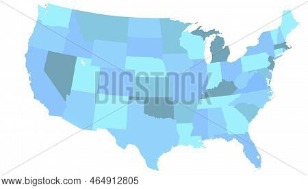 Blue Usa Map Isolated Image & Photo (Free Trial) | Bigstock