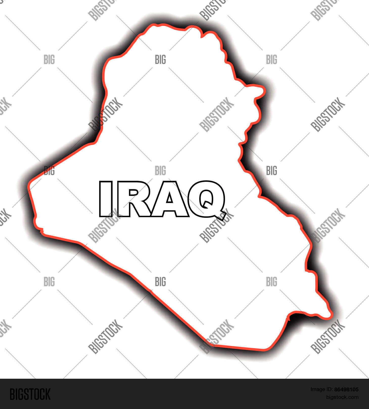 Outline Map Iraq Vector & Photo (Free Trial) | Bigstock