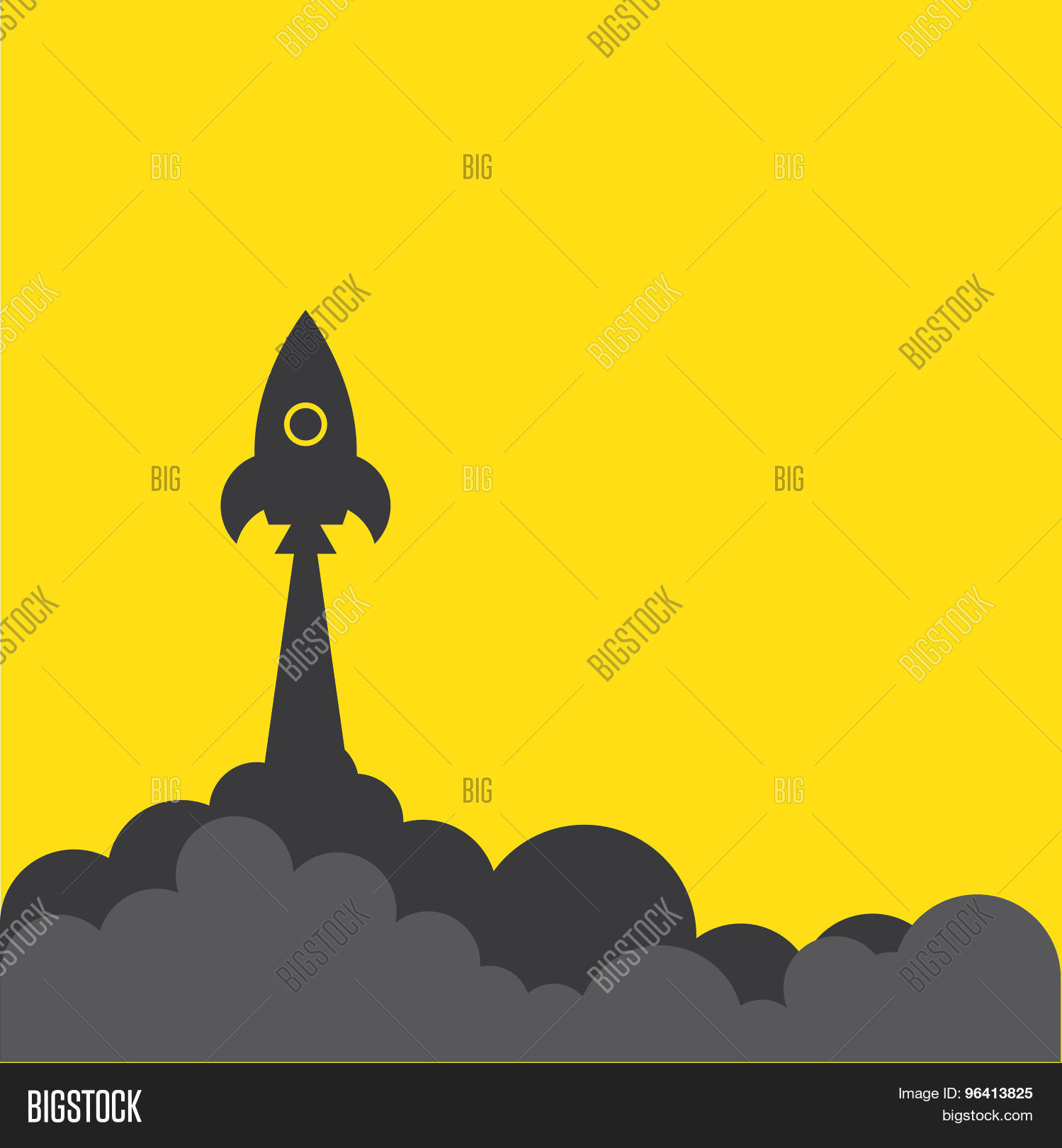 Rocket Cloud Flat Vector & Photo (Free Trial) | Bigstock