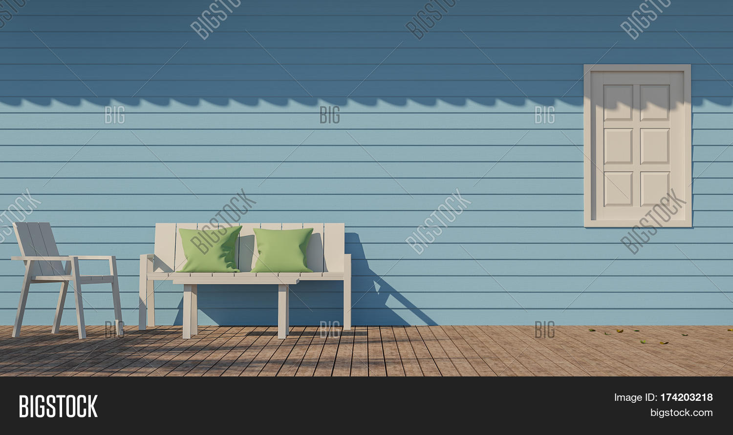 Blue Terrace By Sea 3d Image & Photo (Free Trial) | Bigstock