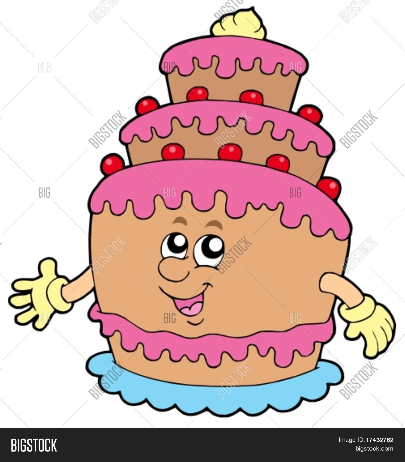Smiling Cartoon Cake Vector & Photo (Free Trial) | Bigstock