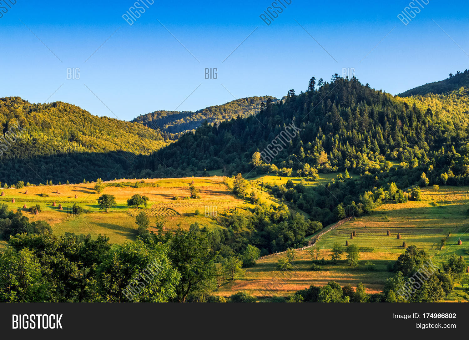 Stacks Hay On Hill Image & Photo (Free Trial) | Bigstock