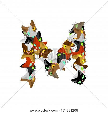 Letter M Cat Font. Vector & Photo (Free Trial) | Bigstock