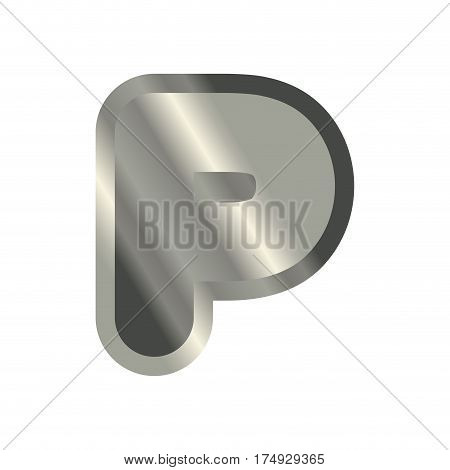 Letter P Steel Font. Vector & Photo (Free Trial) | Bigstock