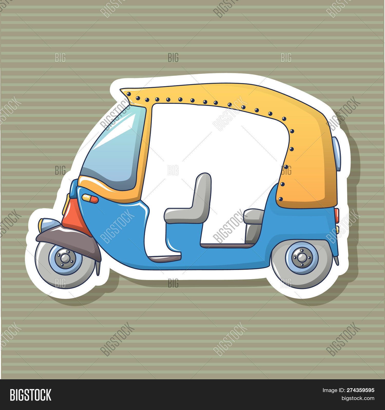 Tuk Tuk Sticker Icon. Image & Photo (Free Trial) | Bigstock
