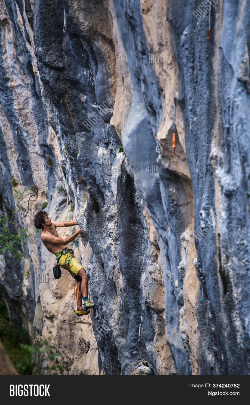 Strong Man Climbs Rock Image & Photo (Free Trial) | Bigstock