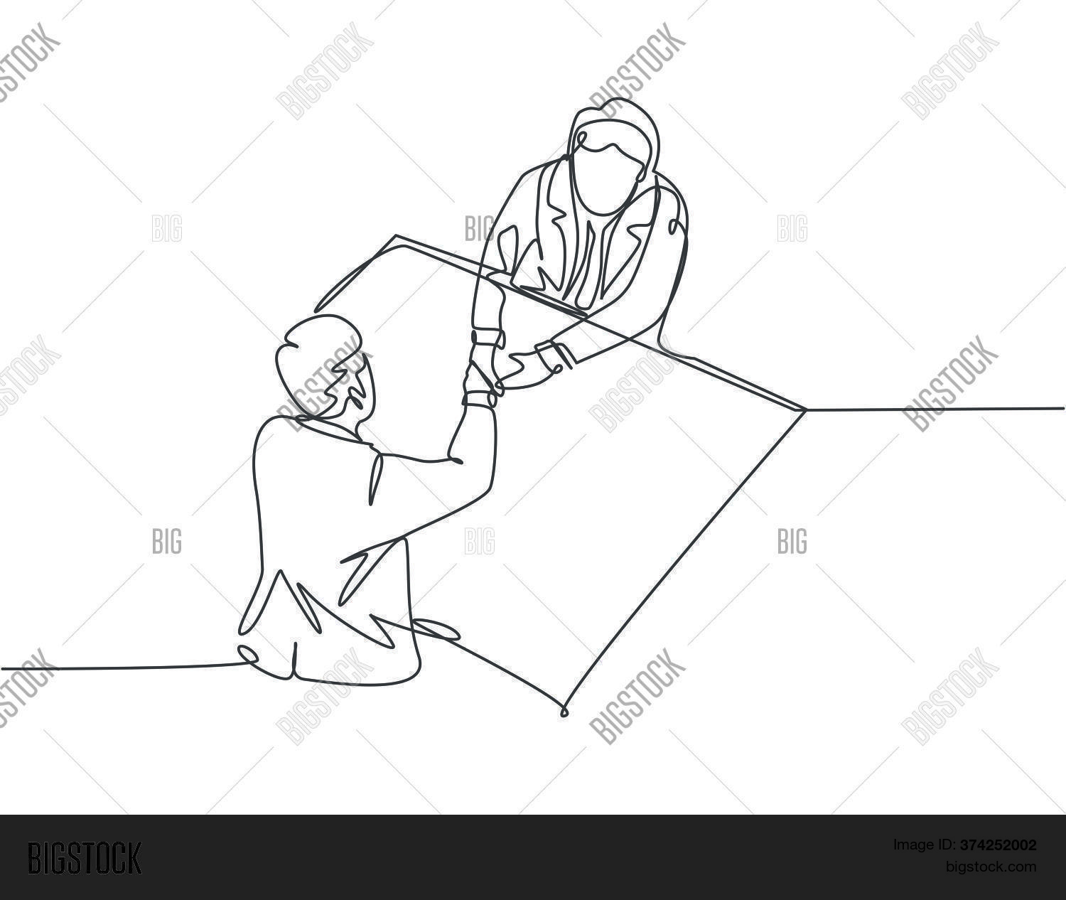 Single Line Drawing Vector & Photo (Free Trial) | Bigstock