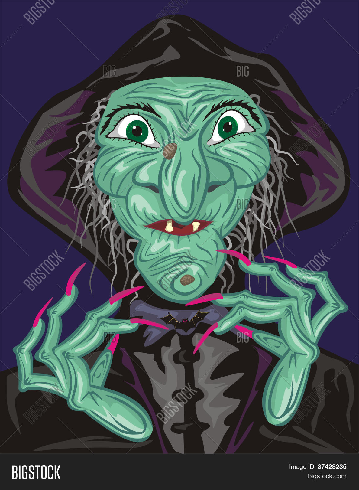 Green Witch Face Vector & Photo (Free Trial) | Bigstock