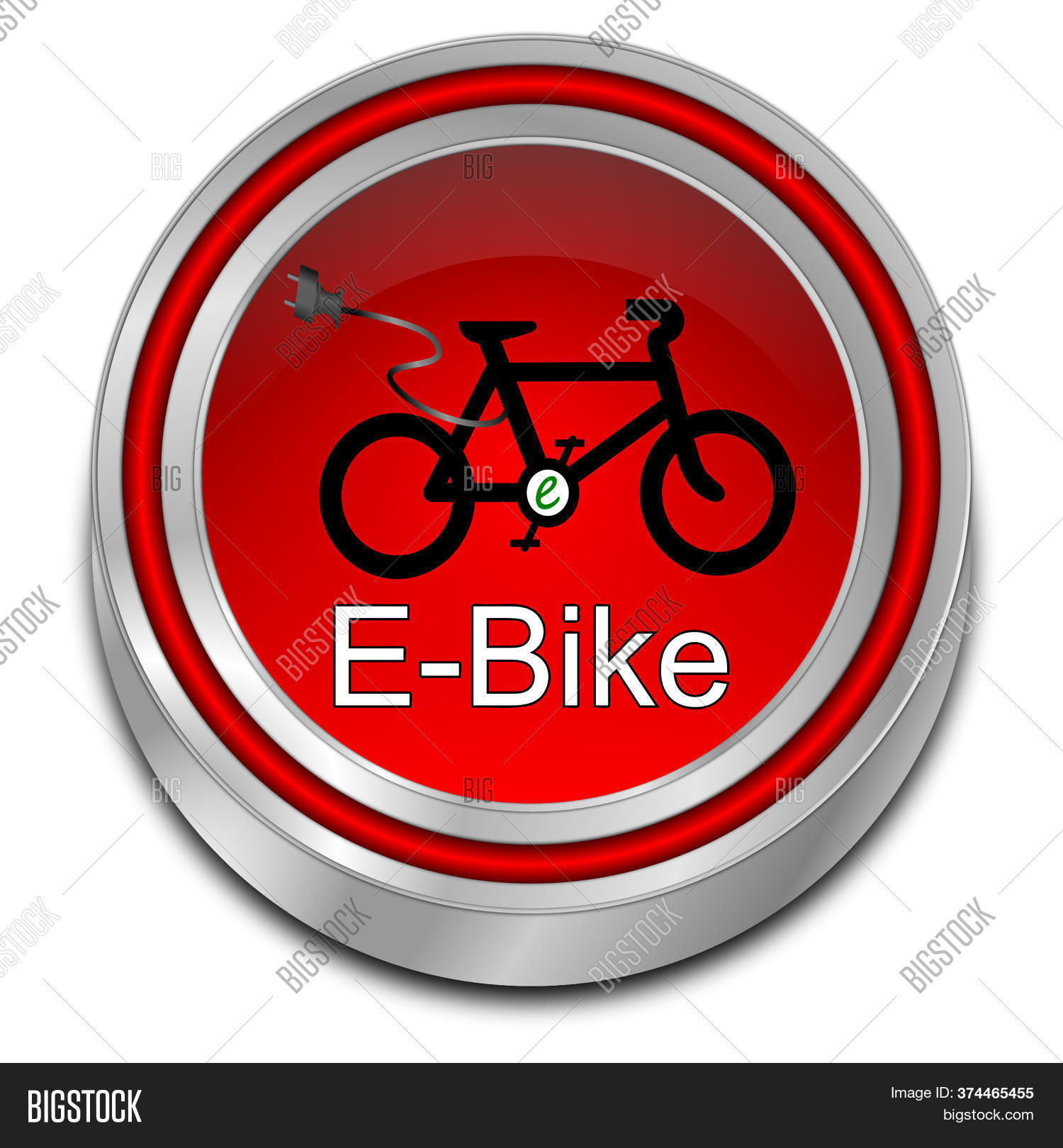 Red E-bike Button On Image & Photo (Free Trial) | Bigstock