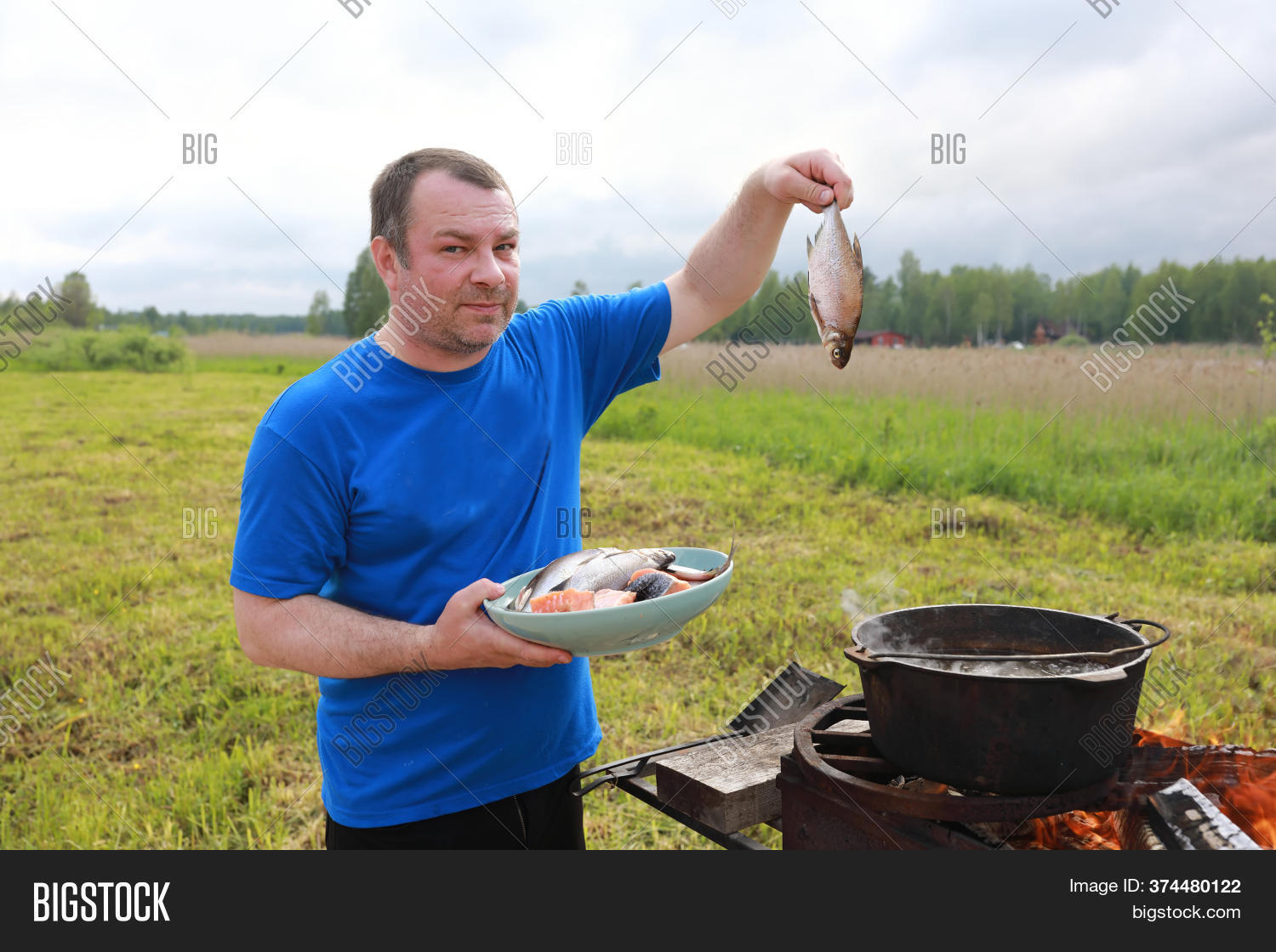 Man Puts Fish Into Image & Photo (Free Trial) | Bigstock