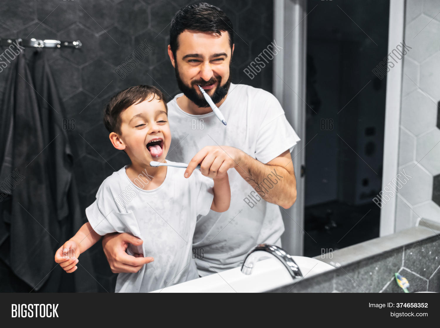 Father Toddler Brush Image & Photo (Free Trial) | Bigstock