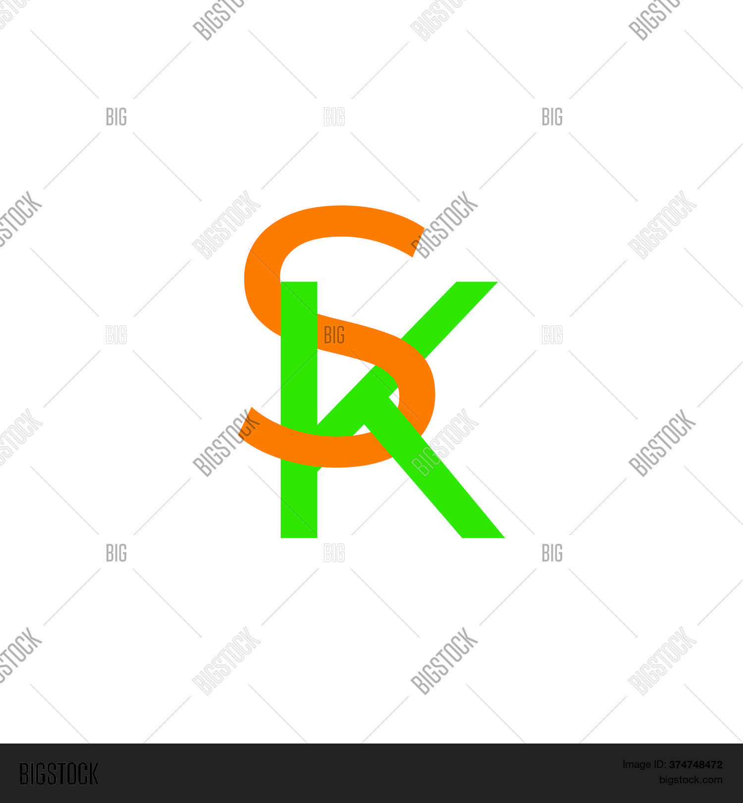 Vector Letter Sk Vector & Photo (Free Trial) | Bigstock