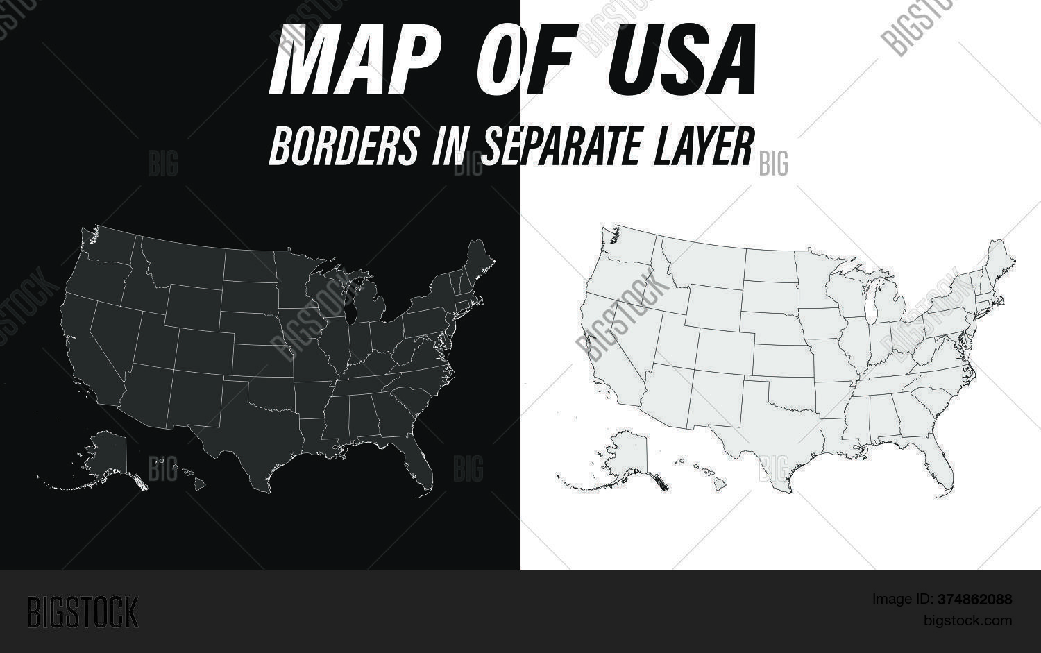 Detailed Map United Vector & Photo (Free Trial) | Bigstock