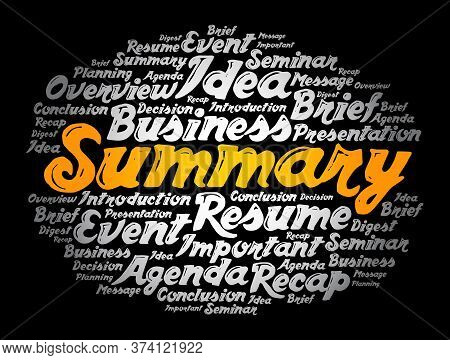 Summary Word Cloud Image & Photo (Free Trial) | Bigstock