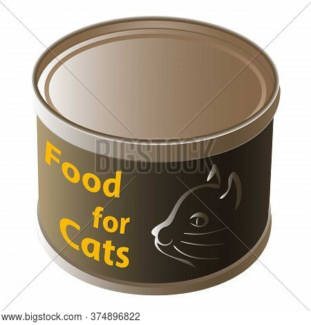 Cat Food Tin Can Icon Vector & Photo (Free Trial) | Bigstock