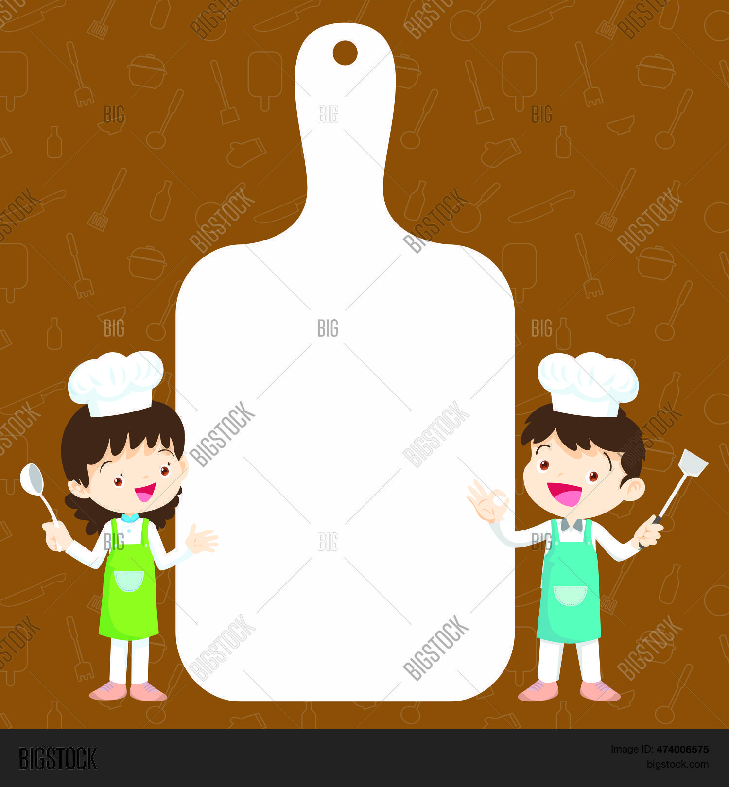 Chef Kids Cooking Vector & Photo (Free Trial) | Bigstock