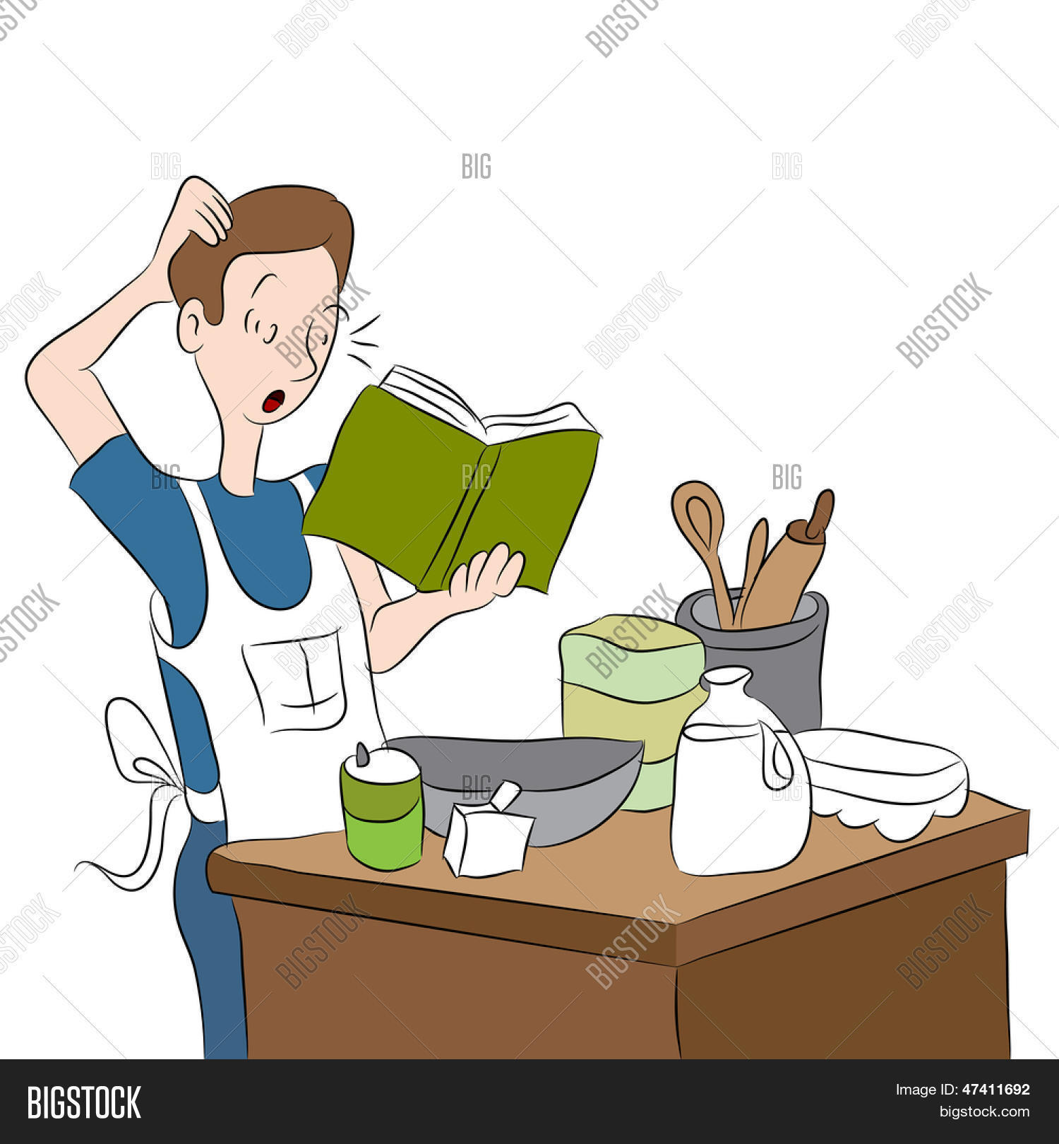 Image Confused Cook Vector & Photo (Free Trial) | Bigstock