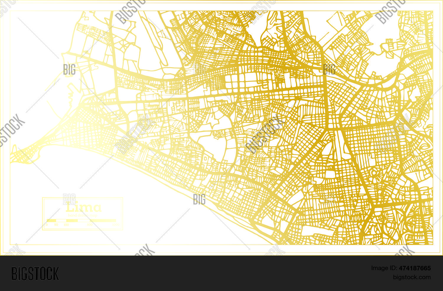 Lima Peru City Map Vector & Photo (Free Trial) | Bigstock