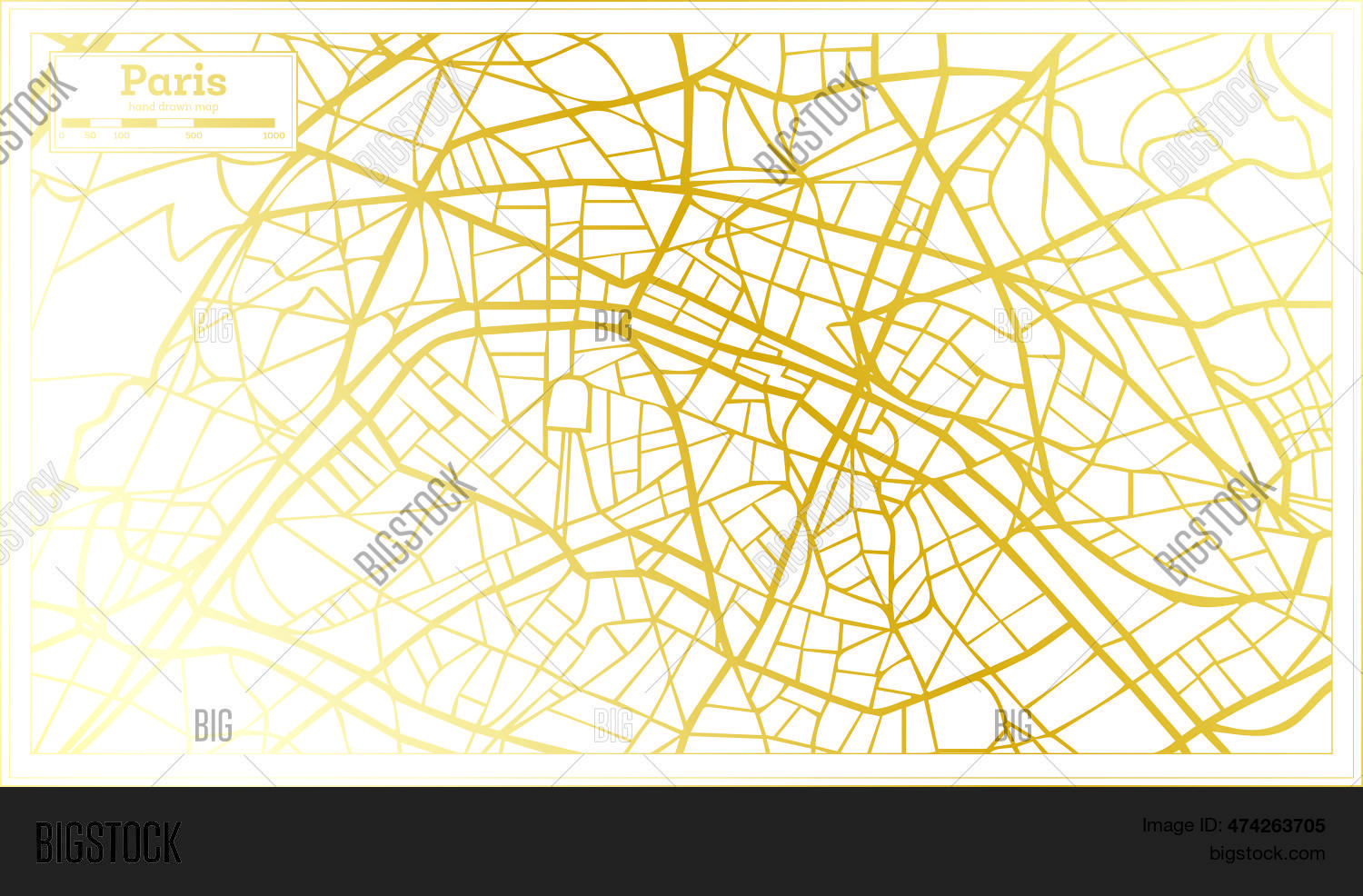 Paris France City Map Vector & Photo (Free Trial) | Bigstock