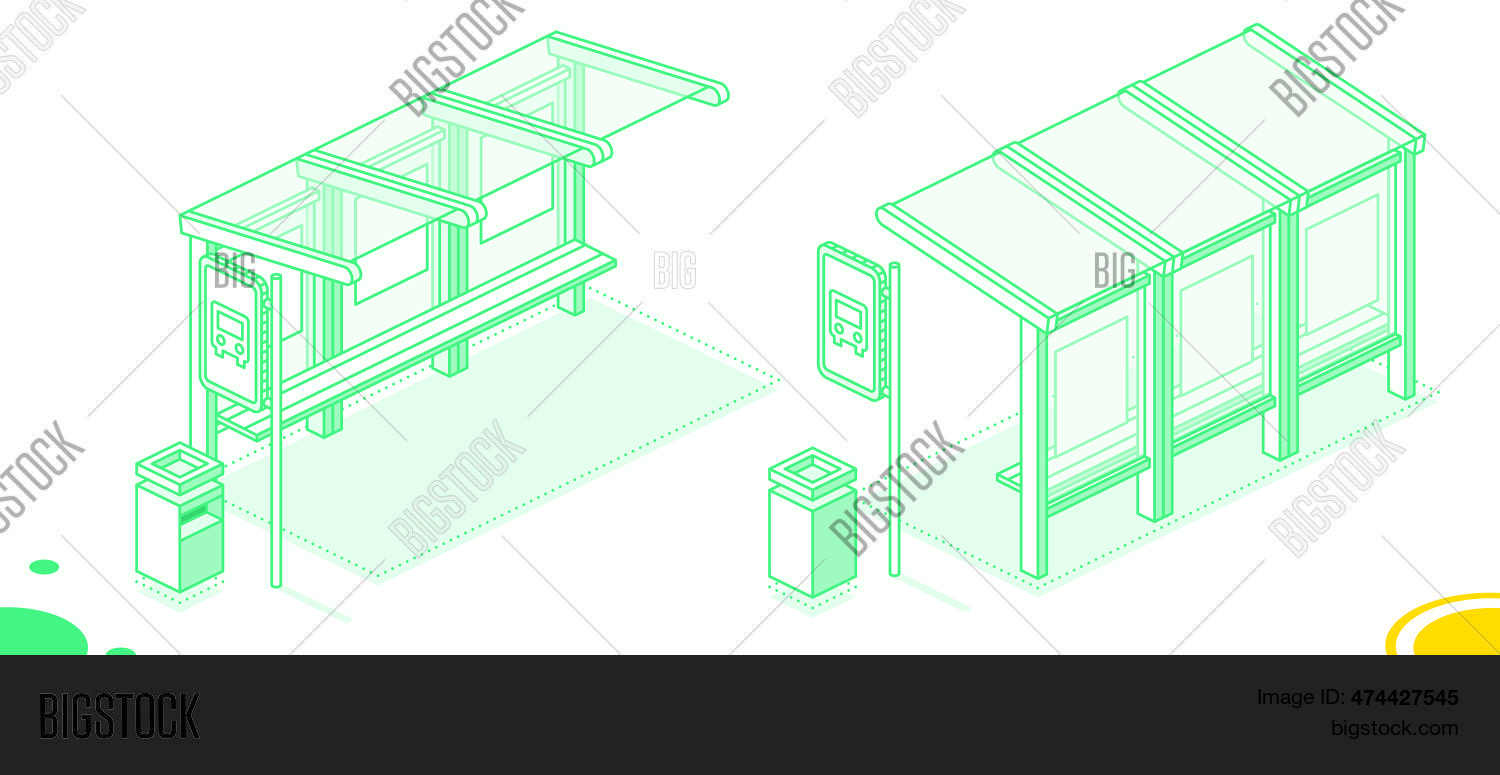 Isometric Bus Stop. Vector & Photo (Free Trial) | Bigstock
