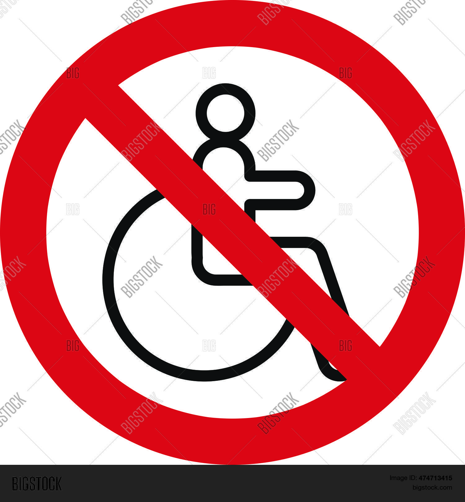No Allowed Wheelchair Vector & Photo (Free Trial) | Bigstock