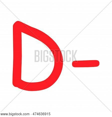 Grade Result D Minus Vector & Photo (Free Trial) | Bigstock