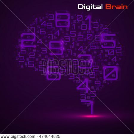 Digital Brain Numbers Vector & Photo (Free Trial) | Bigstock