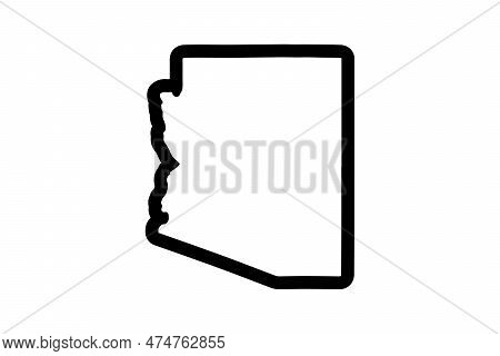 Arizona Outline Vector & Photo (Free Trial) | Bigstock