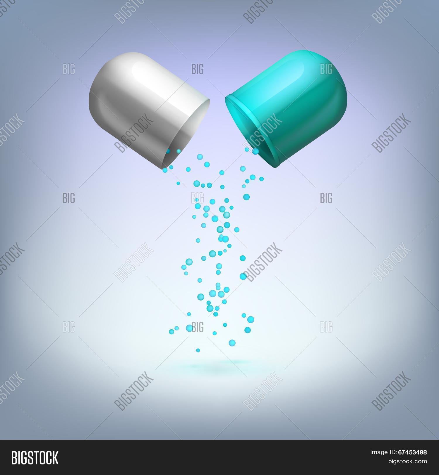 Open Medical Capsule Vector & Photo (Free Trial) | Bigstock