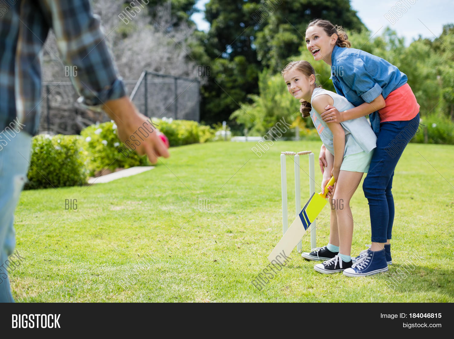 Family Playing Cricket Image & Photo (Free Trial) | Bigstock