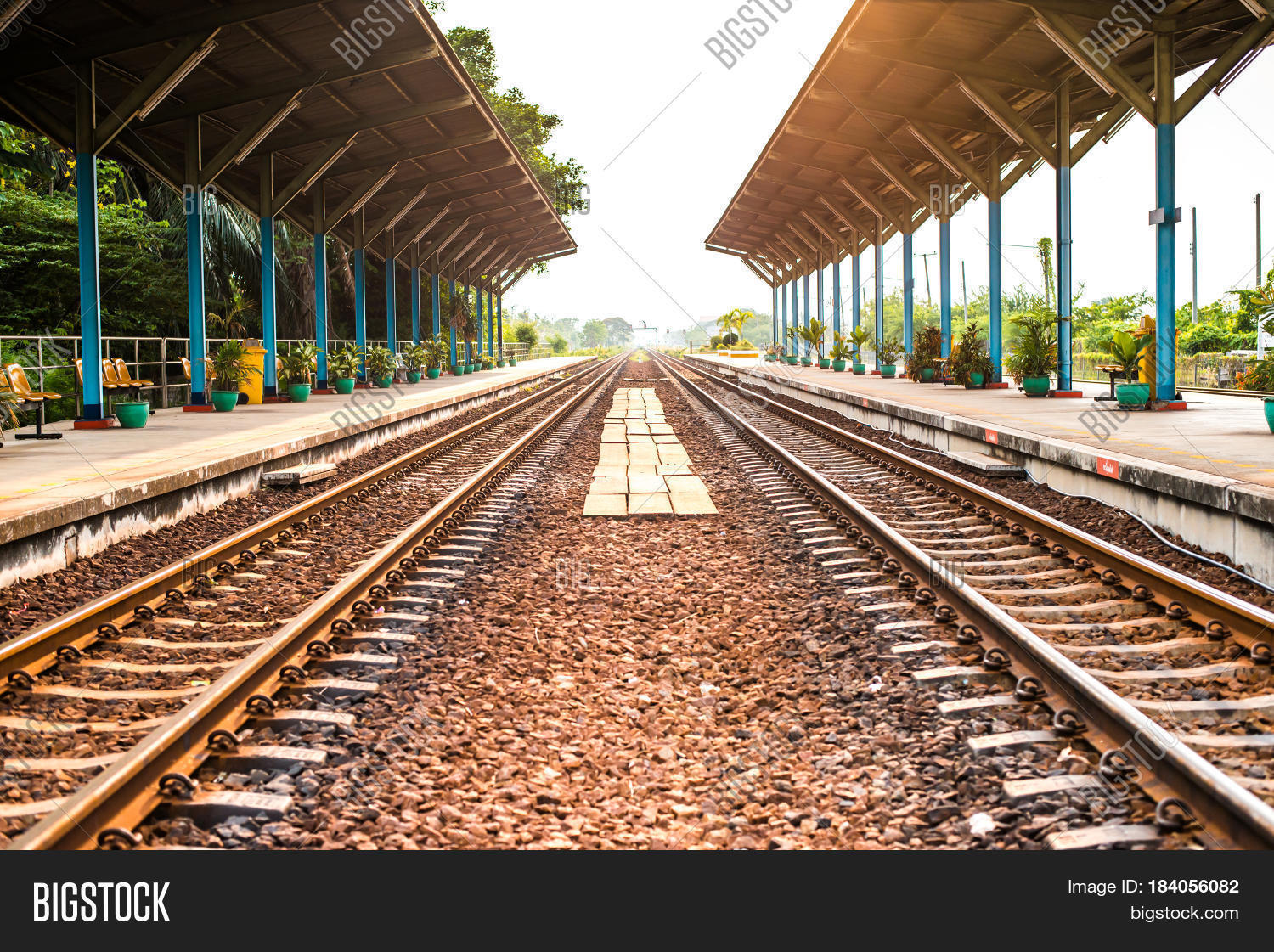 Rail Track Way Station Image & Photo (Free Trial) | Bigstock