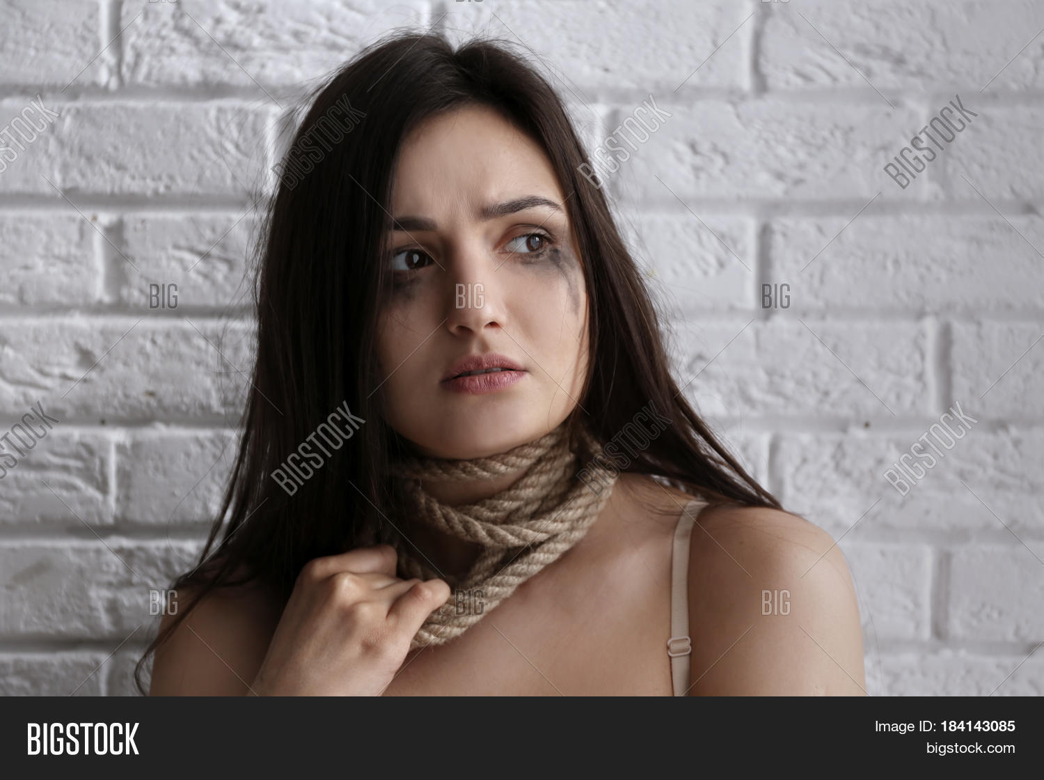 Woman Rope Around Neck Image & Photo (Free Trial) | Bigstock