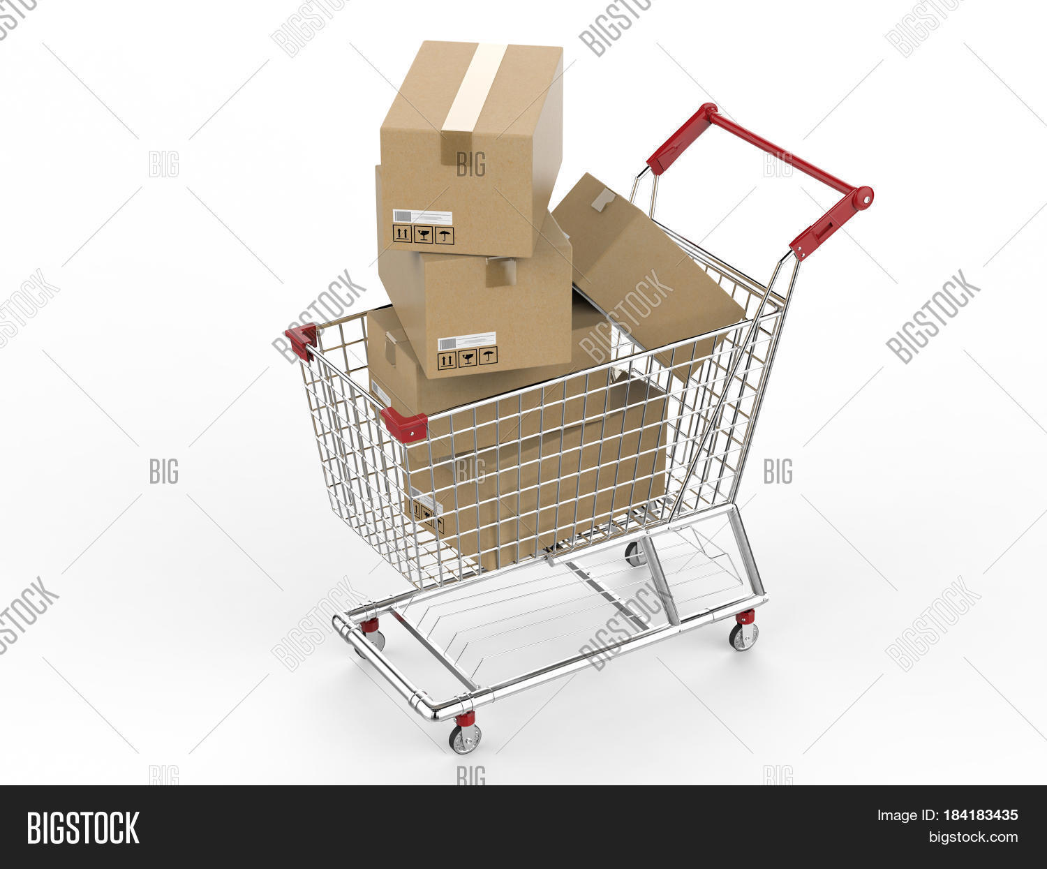 Shopping Cart Carton Image & Photo (Free Trial) | Bigstock