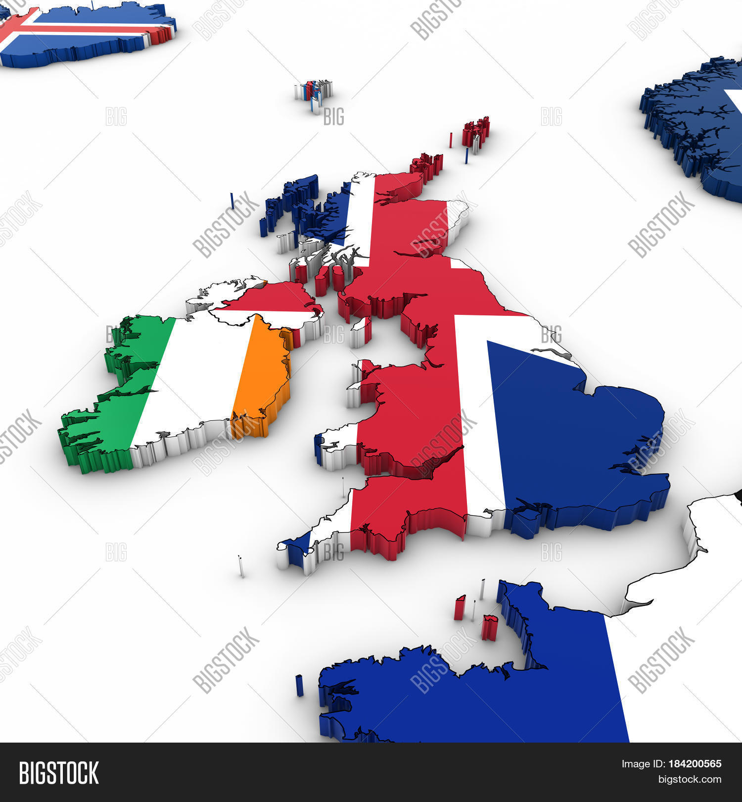 3D Map United Kingdom Image & Photo (Free Trial) | Bigstock