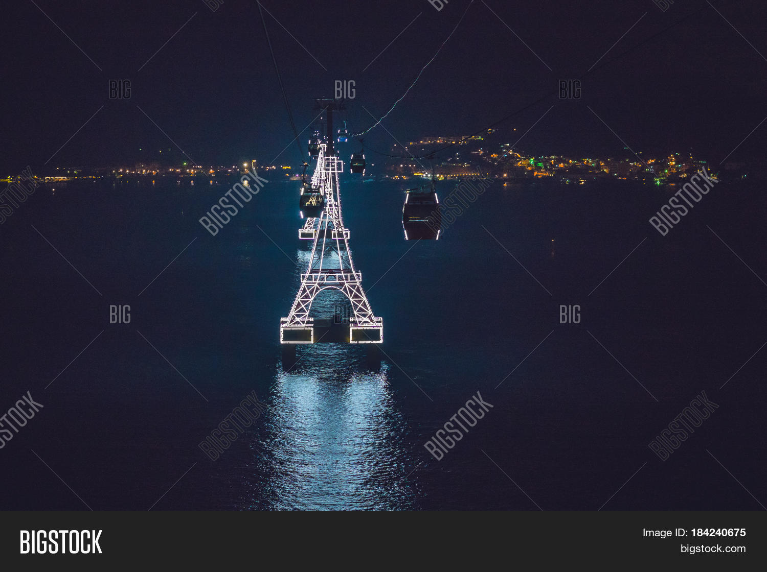 Night Cable Car Over Image & Photo (Free Trial) | Bigstock