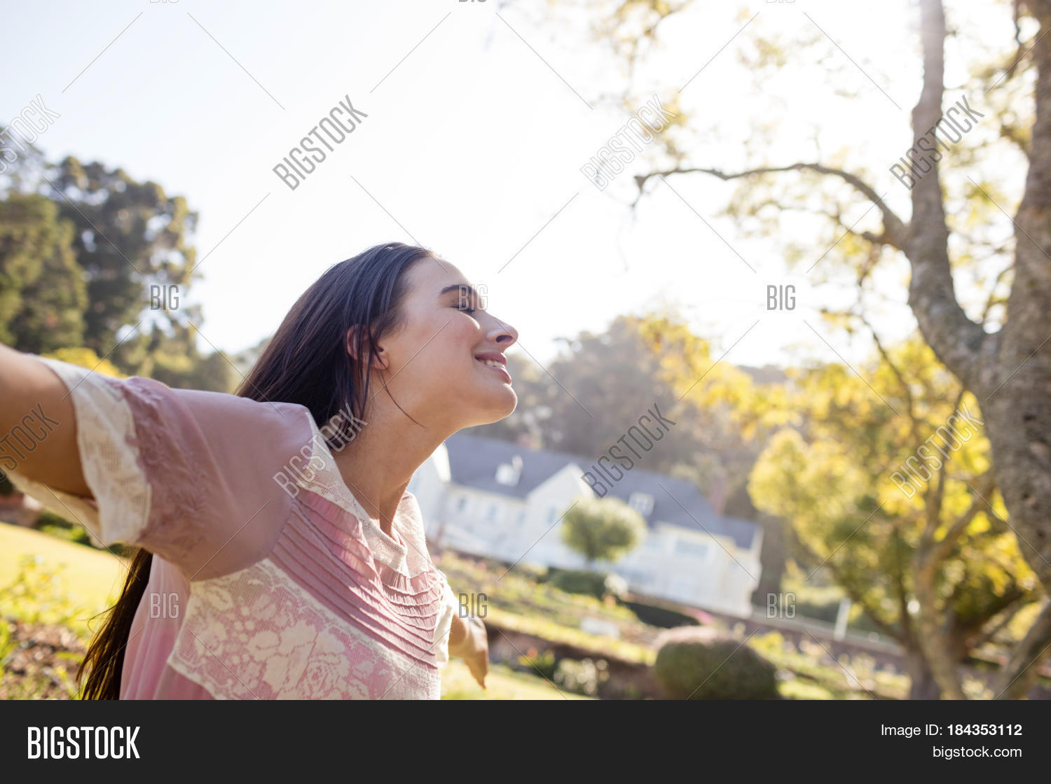 Woman Standing Arms Image & Photo (Free Trial) | Bigstock