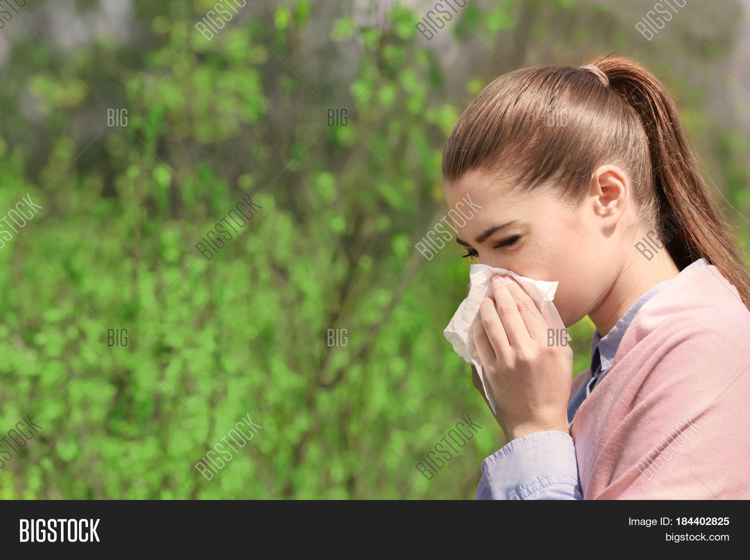 Sneezing Young Girl Image & Photo (Free Trial) | Bigstock