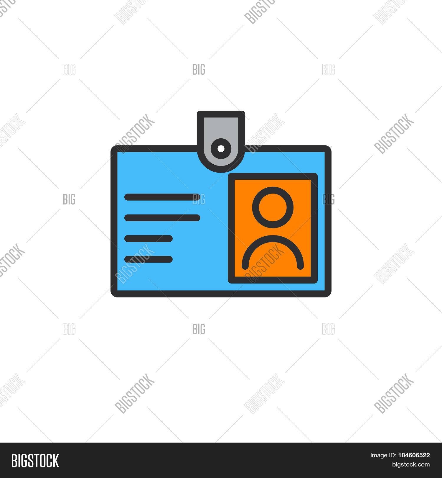 Id Badge Line Icon Vector & Photo (Free Trial) | Bigstock