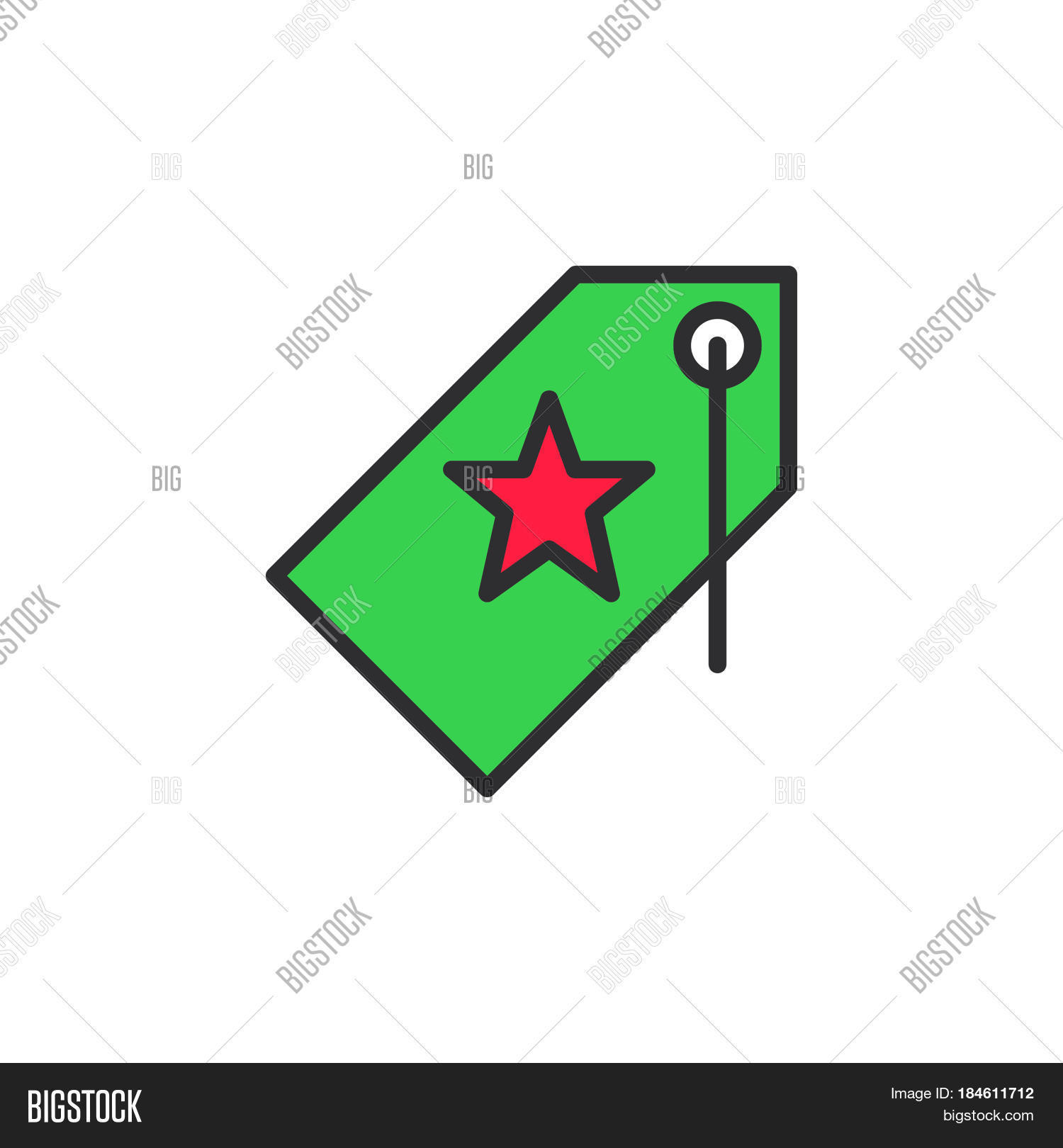 Price Tag Star Line Vector & Photo (Free Trial) | Bigstock