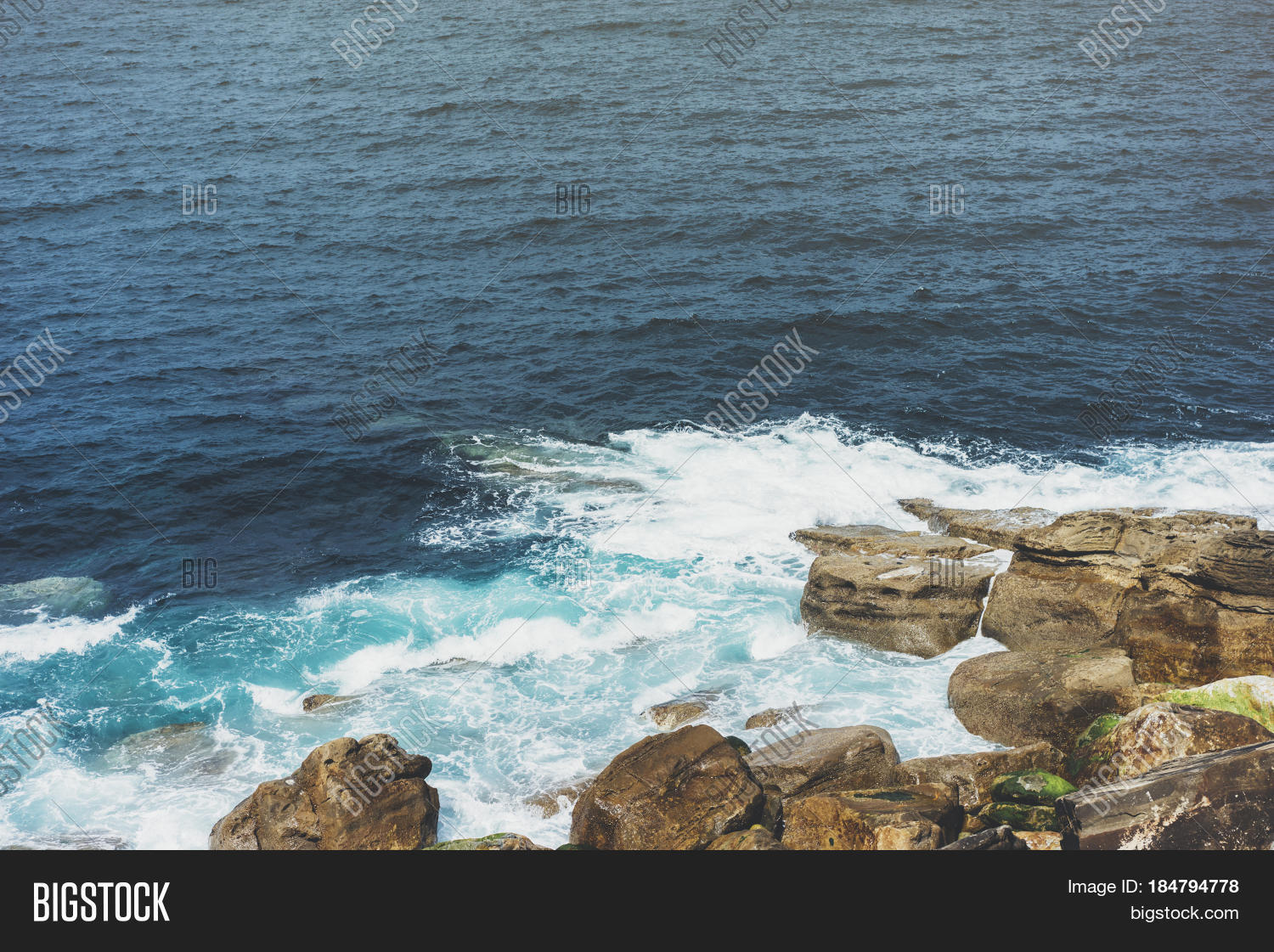 Waves Blue Ocean Fight Image & Photo (Free Trial) | Bigstock
