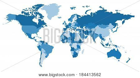 Blue World Map. Vector & Photo (Free Trial) | Bigstock