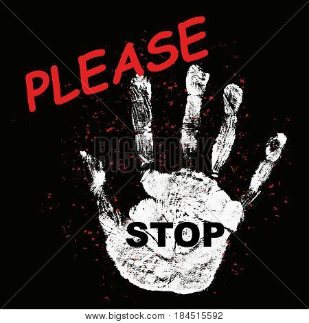 White Stop Hand Sign Vector & Photo (Free Trial) | Bigstock