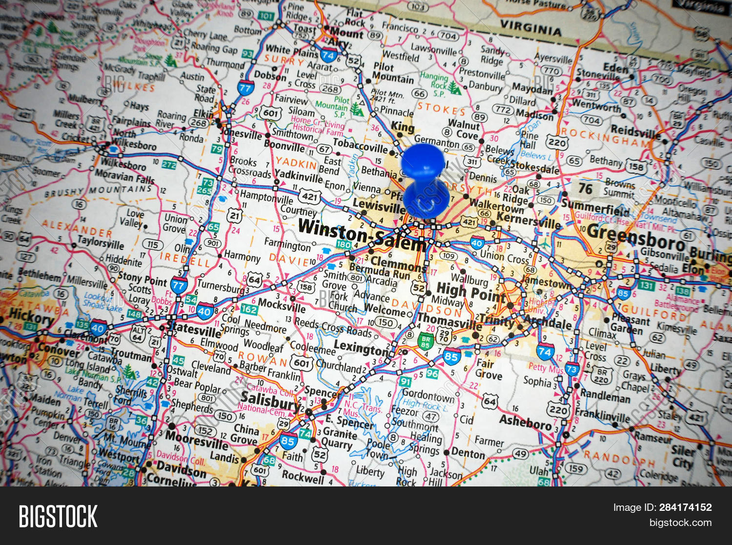 Map Winston-salem, Image & Photo (Free Trial) | Bigstock
